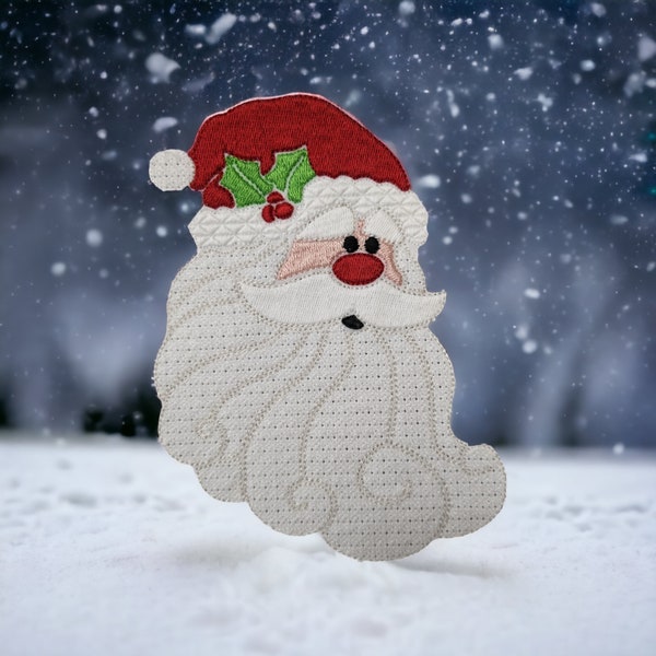 Santa Face Embroidery Design - Etsy