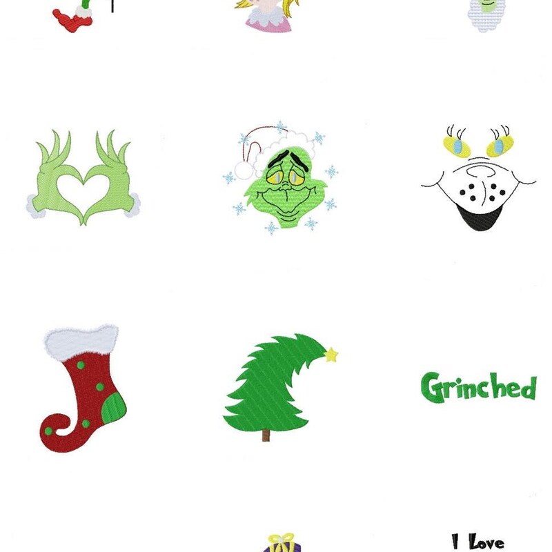 Grinch Embroidery Design - Etsy