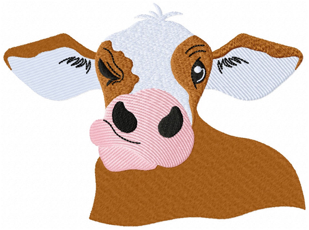 Fun Cow Face Machine Embroidery Design - Etsy