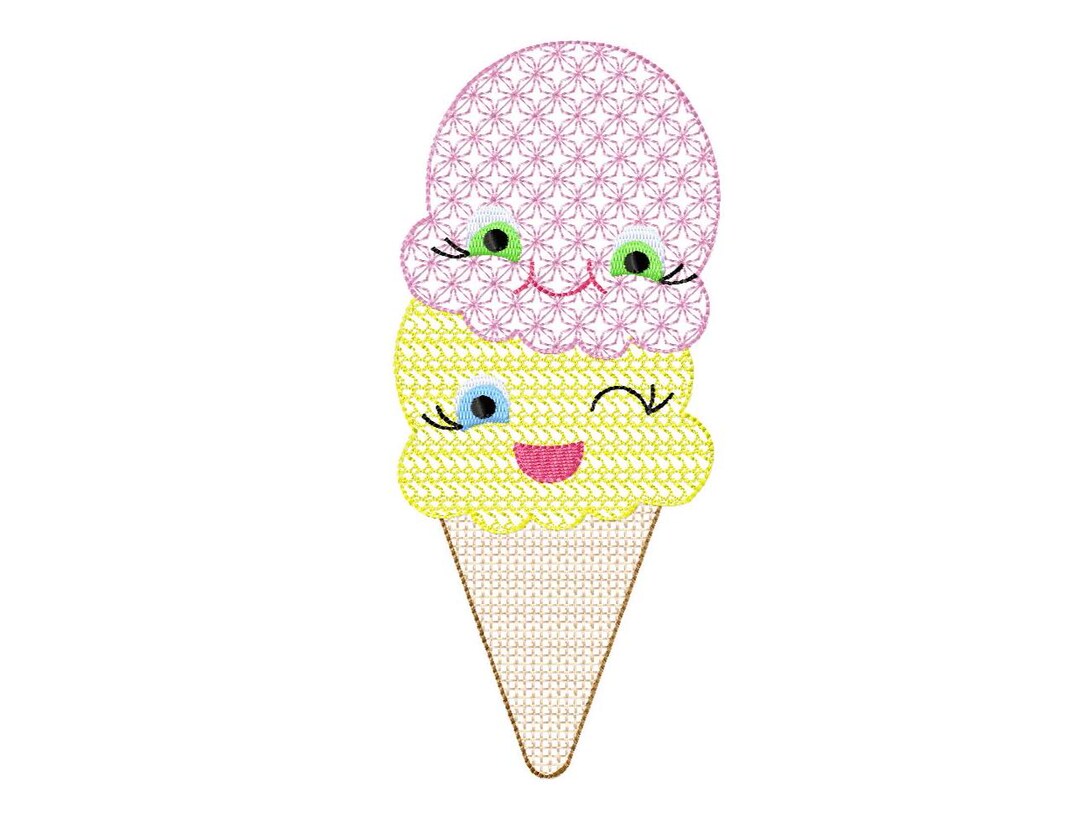 Ice Cream Motif Machine Embroidery Design, Machine Embroidery Design ...