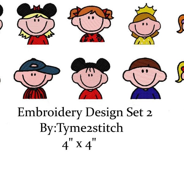 Stick People Machine Embroidery Designs - Etsy