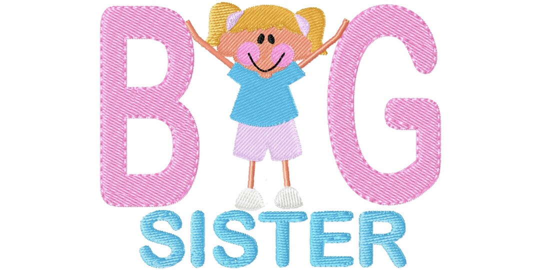 Stick Kid New Big Sister Embroidery Design (digital Download) - Etsy