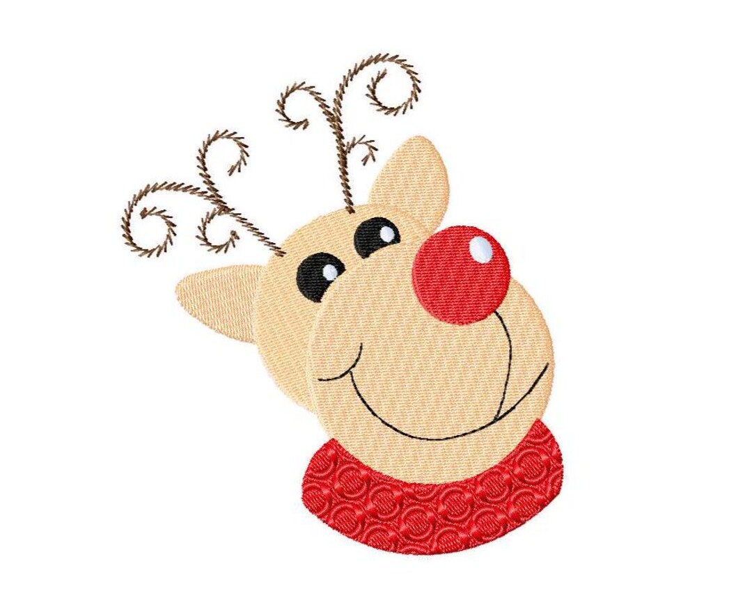 Christmas Ralphie the Reindeer Machine Embroidery Design 3 Sizes - Etsy