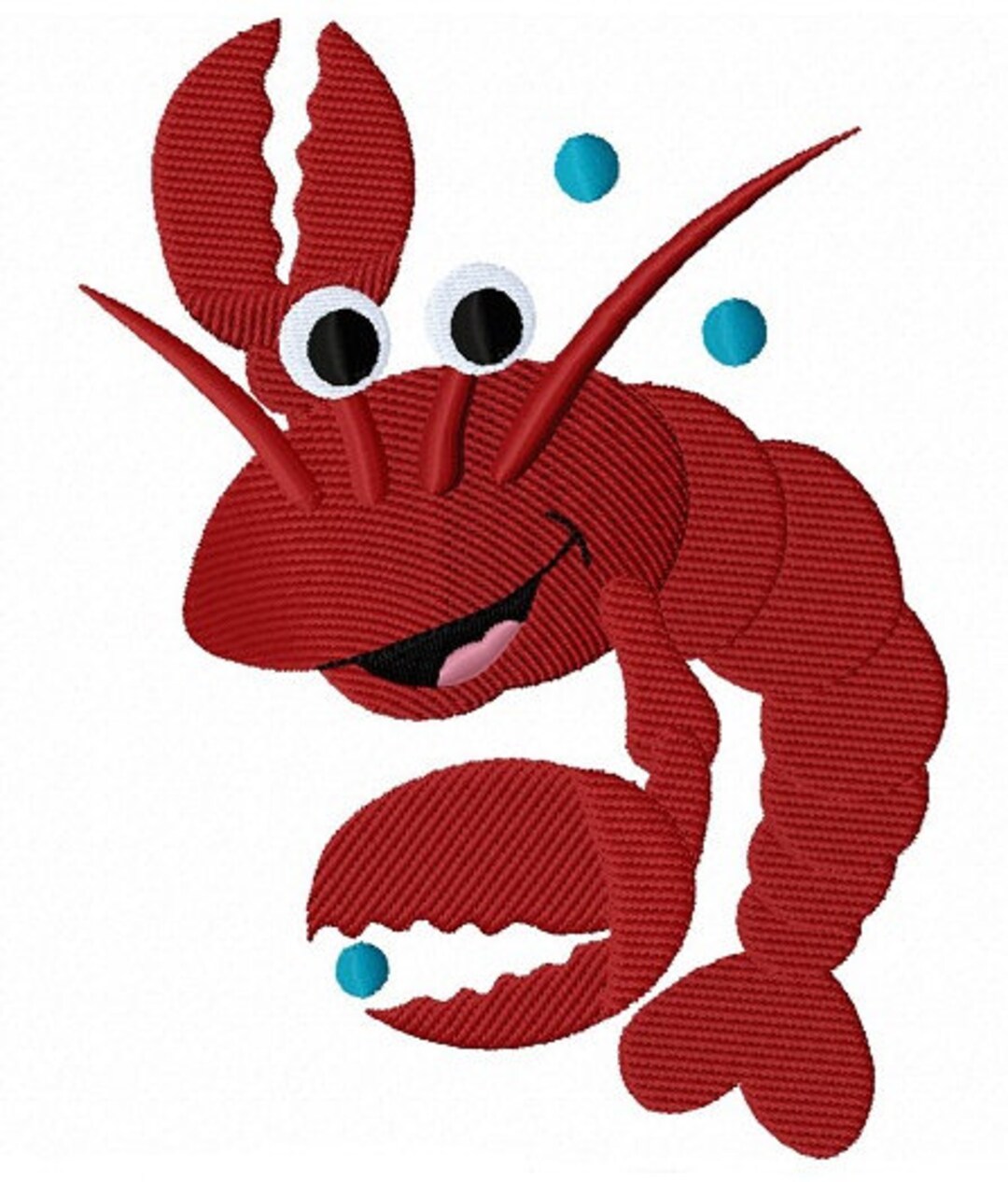 Smiling Lobster Machine Embroidery Design 3 Sizes - Etsy