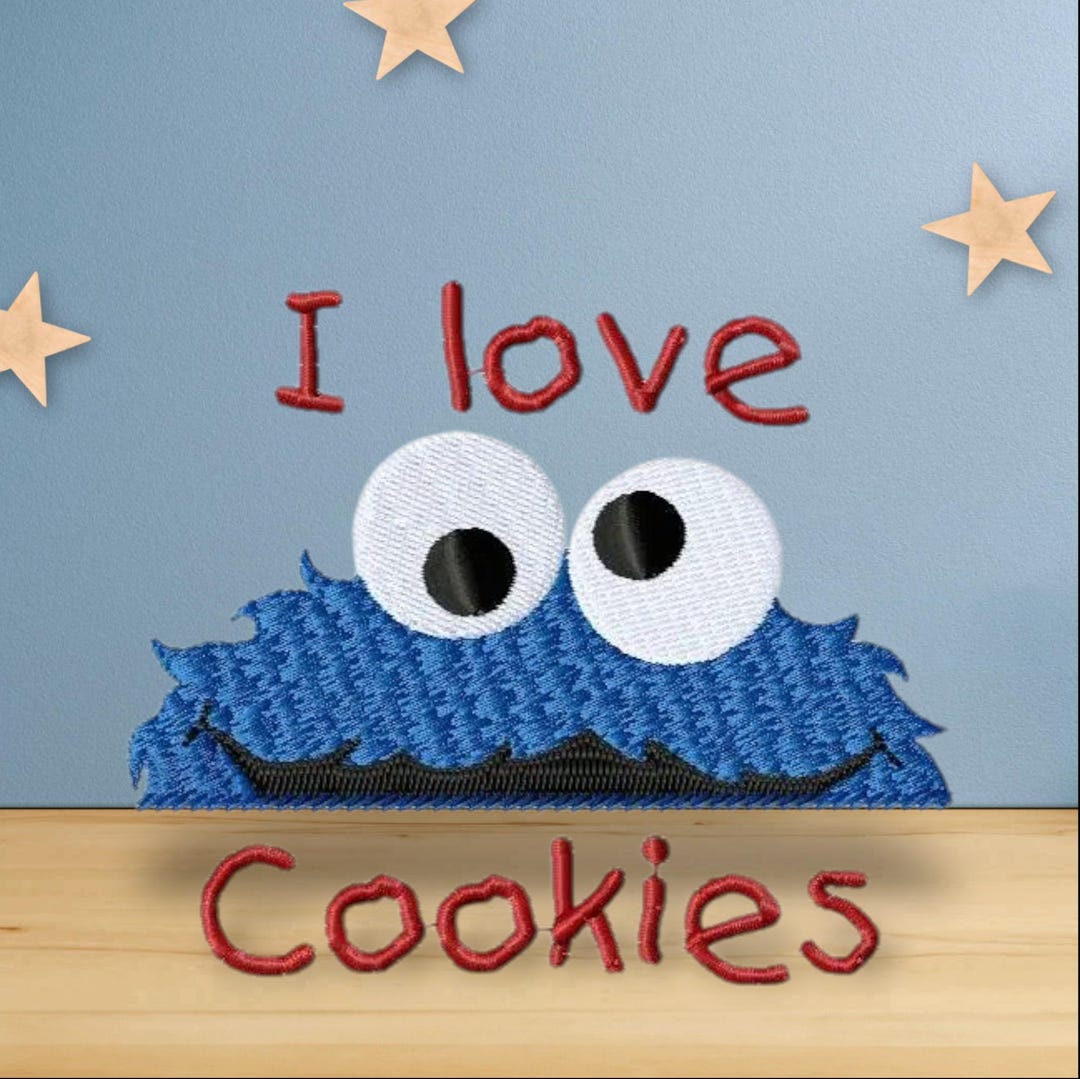 I Love Cookies Machine Embroidery Design - Etsy