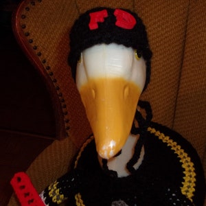 Fireman Geese Goose Outfit Crochet Lawn Geese Clothes Outdoor Patio ...