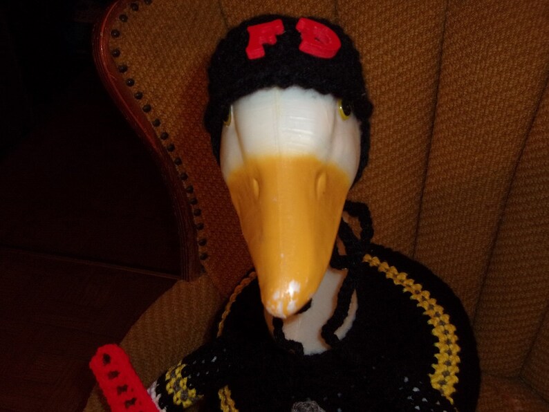 Fireman Geese Goose Outfit Crochet Lawn Geese Clothes Outdoor Patio ...