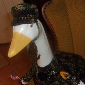 Soldier US Army Private Goose Geese Outfit Crochet Garden Statue ...