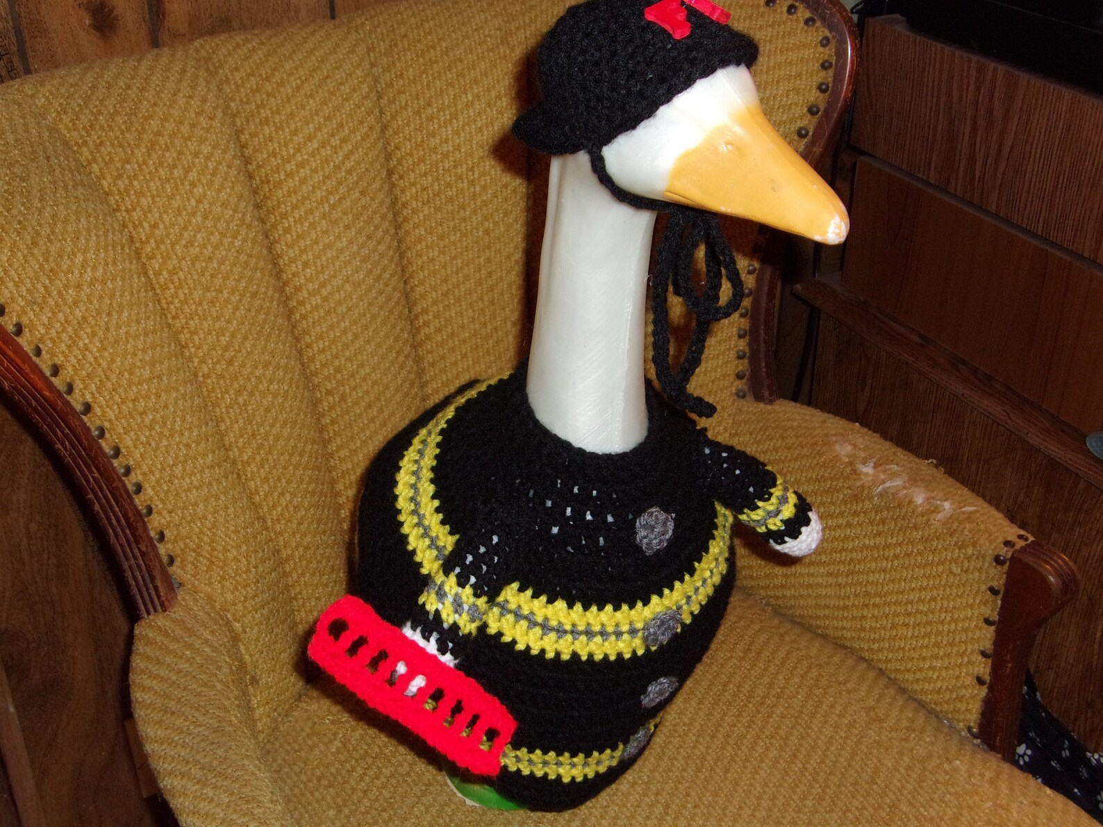 Fireman Geese Goose Outfit Crochet Lawn Geese Clothes Outdoor Patio ...