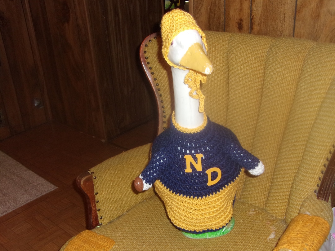 Notre Dame Football Goose Geese Outfit Crochet Lawn Goose Clothes ...