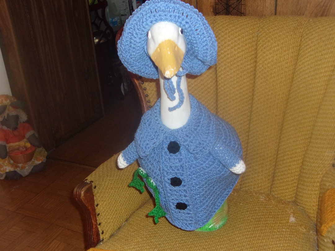 Raincoat and Frog Blue Goose Geese Outfit Crochet Lawn Goose Clothes ...