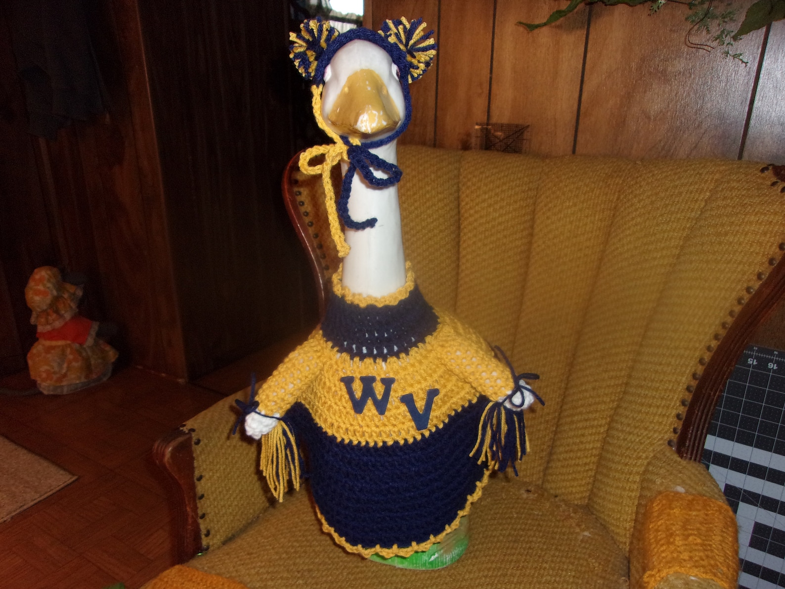 Cheerleader West Virginia Goose Geese Outfit Crochet Lawn Goose Clothes ...