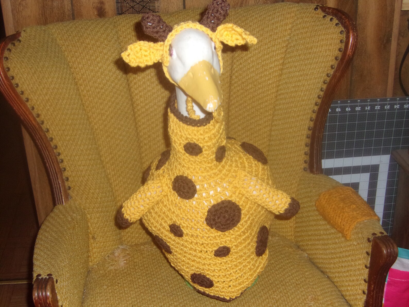 Giraffe Goose Geese Crochet Outfit Lawn Goose Clothes Garden Patio ...