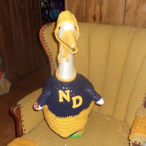 Notre Dame Football Goose Geese Outfit Crochet Lawn Goose Clothes ...