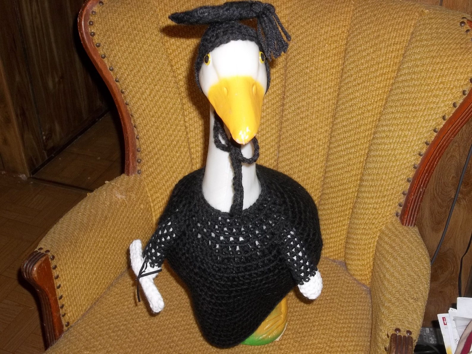 Graduate Goose Geese Outfit Crochet Lawn Goose Clothes Yard Statue ...