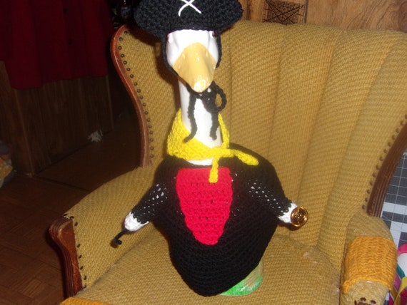 Pirate Goose Clothes Crochet Outdoor Patio Garden Decor Statue | Etsy