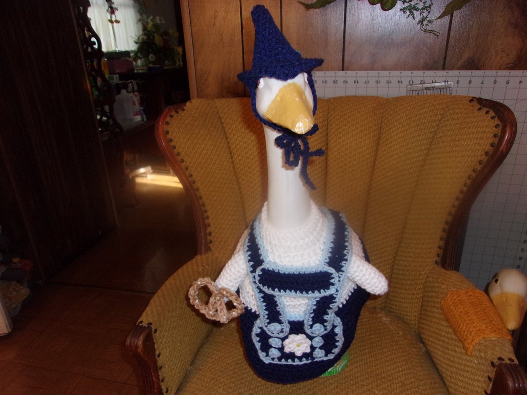 Lederhosen Navy Goose Geese Outfit Lawn Geese Clothes, Outdoor Garden ...