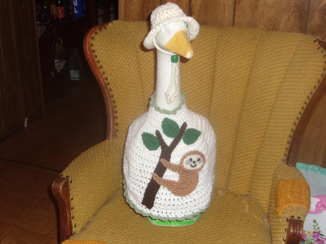 Sloth Goose Geese Outfit Crochet Lawn Geese Clothes Garden Statue Dress ...