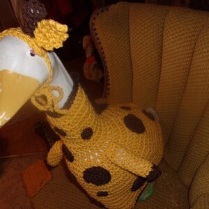 Giraffe Goose Geese Crochet Outfit Lawn Goose Clothes Garden Patio ...
