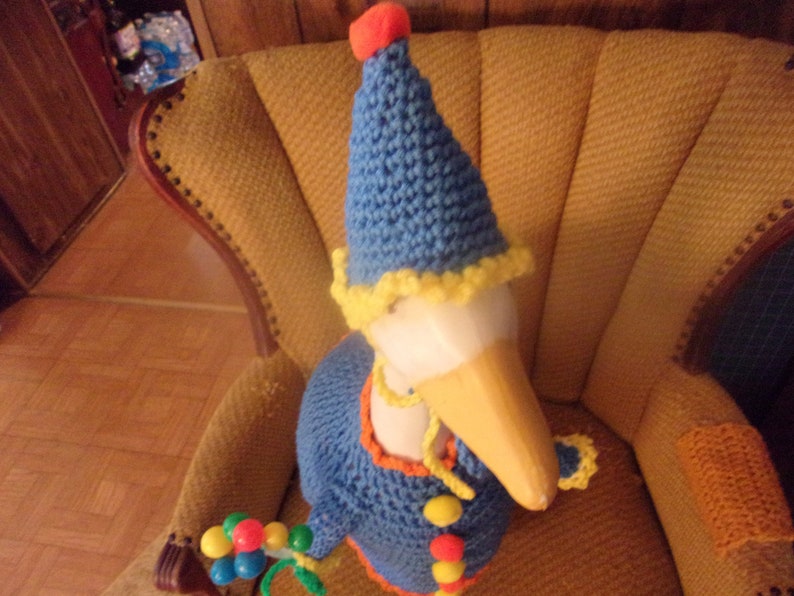 Clown Goose Geese Outfit Crochet Lawn Goose Clothes Outdoor Garden ...