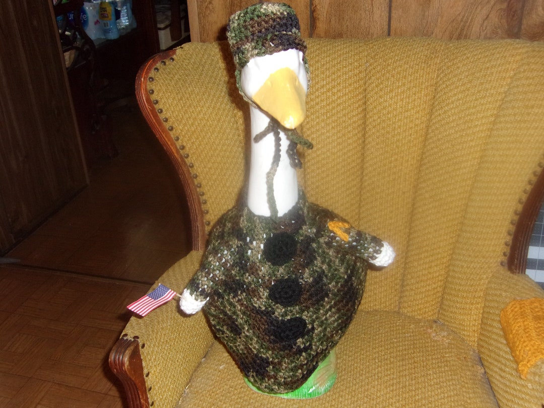 Soldier US Army Private Goose Geese Outfit Crochet Garden Statue ...