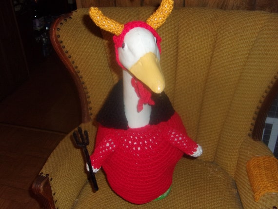 Devil Goose Geese Outfit Crochet Goose Clothes Outdoor Garden | Etsy