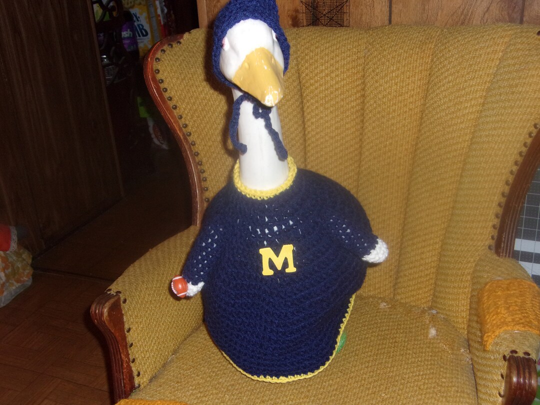 Michigan Football Goose Geese Outfit Crochet Lawn Goose Clothes Outdoor ...