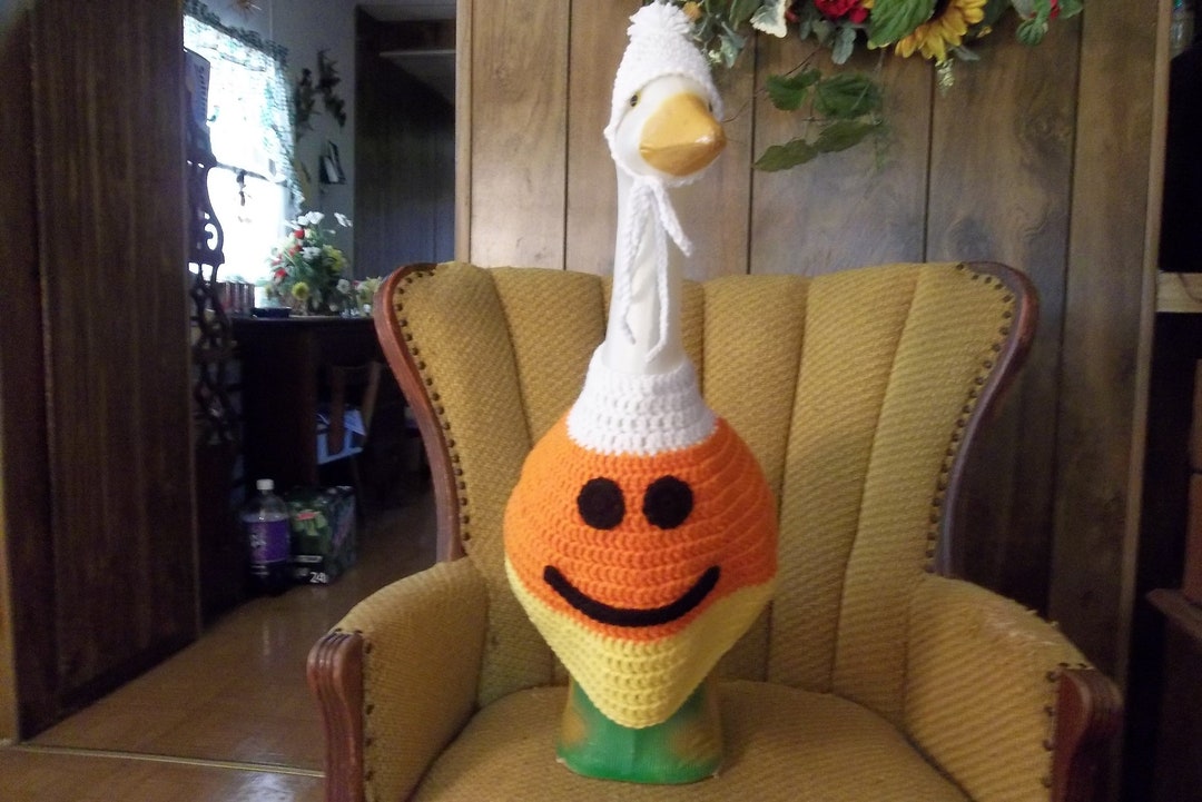 Candy Corn Face Goose Geese Outfit Halloween Crochet Clothes Lawn Geese ...