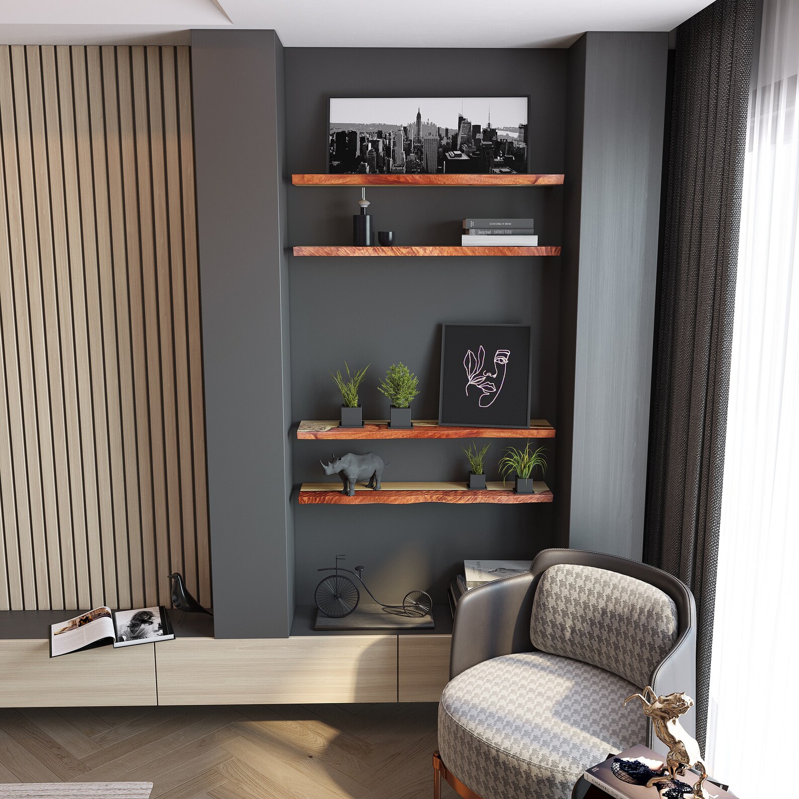 Decorative Floating Shelves Made of Amber Epoxy & Wood Handcrafted ...