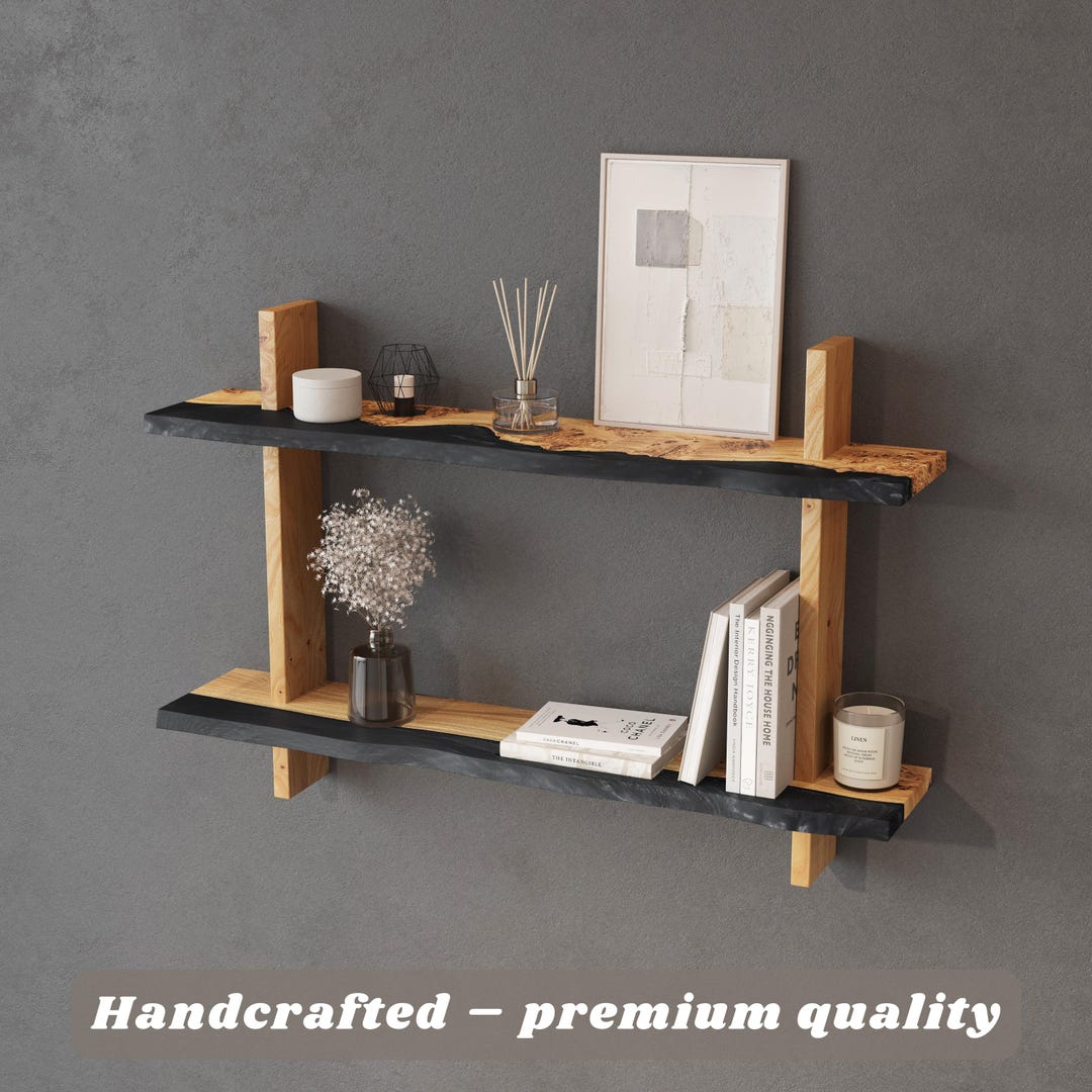 Modern Floating Shelves - Modular Shelving Bookcase, Live Edge Display ...