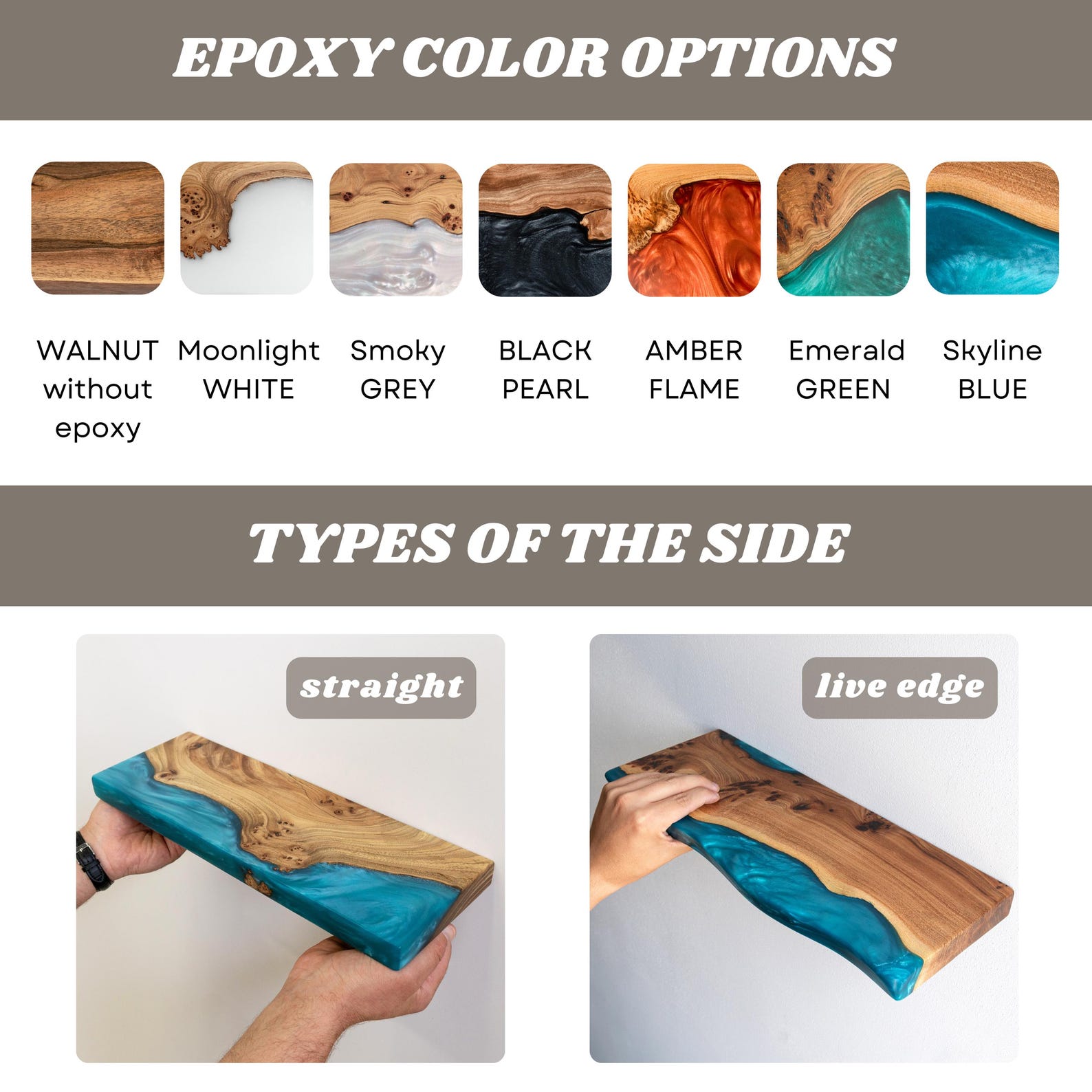 Floating Shelf for the Wall Decor Made of Epoxy Resin & Wood – Wall ...