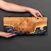 Minimalist Black Epoxy & Wood Floating Shelf – Custom Size Shelves for ...