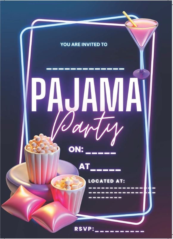 Pajama Party Invitation - Etsy