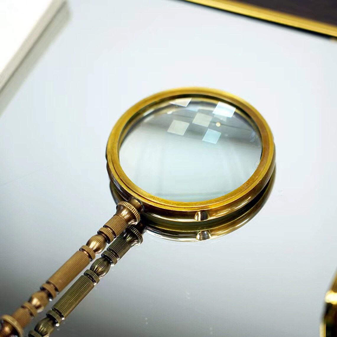 Brass Hand-carved Magnifying Glass, Study Decoration Gift - Etsy