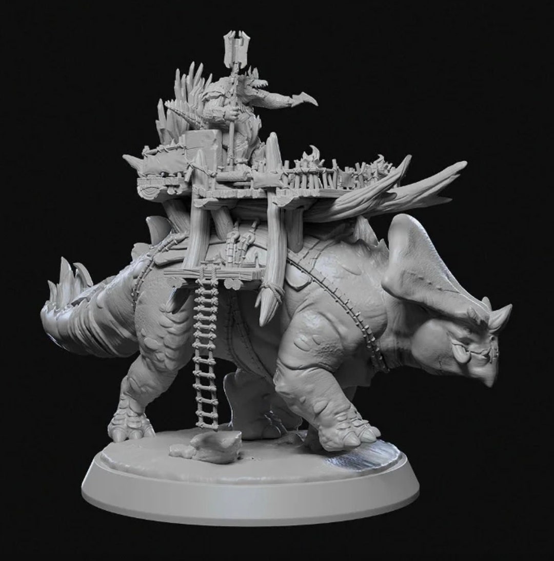 HUGE War Mount Boss Miniature Dinosaur Giant Gargantuan War Mounted ...