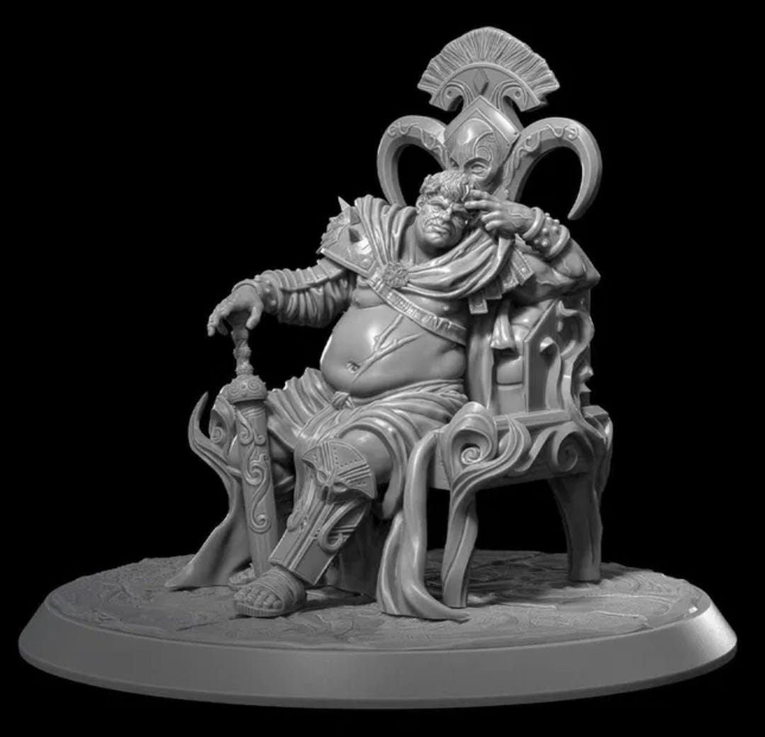 Caesar Fat King Throne Royal Leader Mini D&D Miniature Heavy Arena ...
