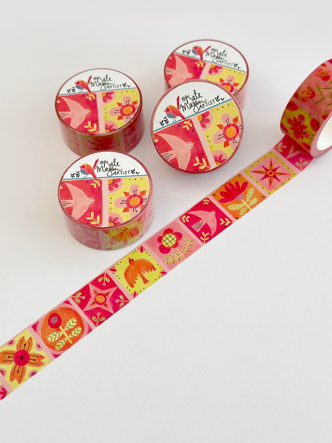 Folk Patchwork Floral WASHI TAPE 20mm X 10m Craft Tape Washi ...