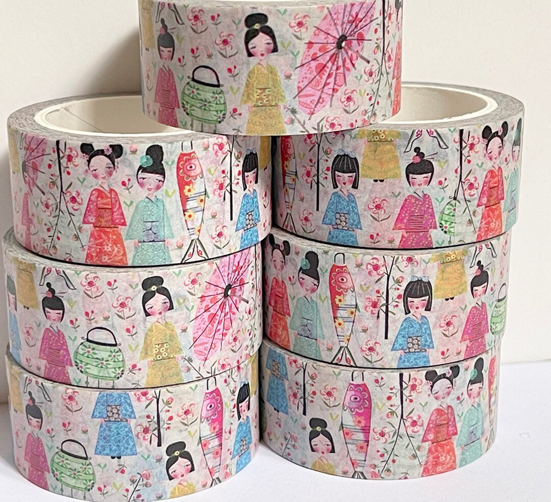 Kokeshi Doll WASHI TAPE 20mm X 10m Craft Tape Washi Scrapbooking Washi ...