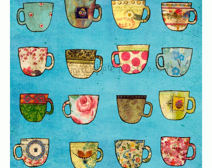 Messy Tea Cups ART PRINT - Etsy