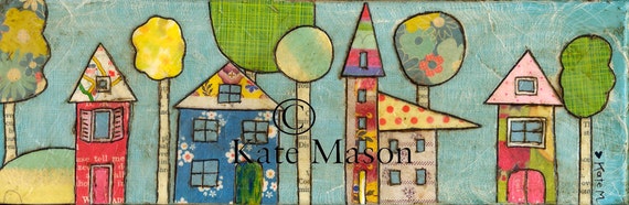 Items Similar To Town Houses PRINT Houses And Trees On Etsy items-similar-to-town-houses-print-houses-and-trees-on-etsy