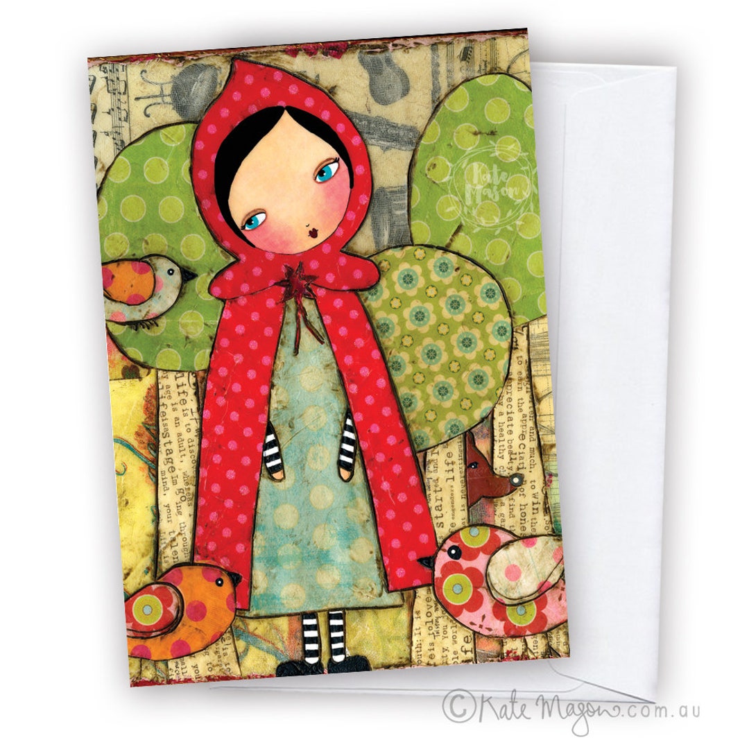 Red Riding Hood GREETING CARD - Etsy