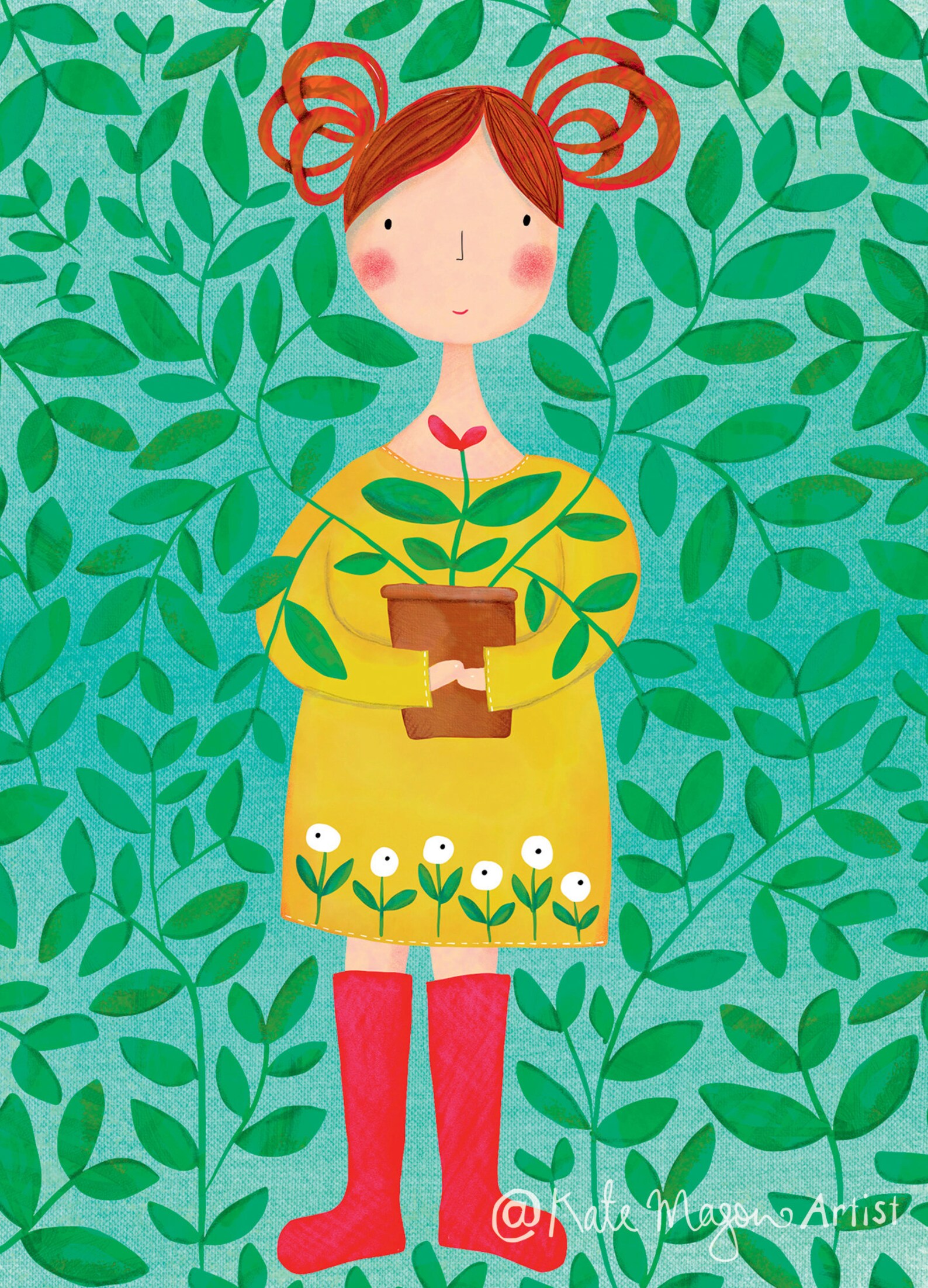 Vine Girl POSTCARD Plant Lover Garden Girl Vines Plants Feminine Gift ...