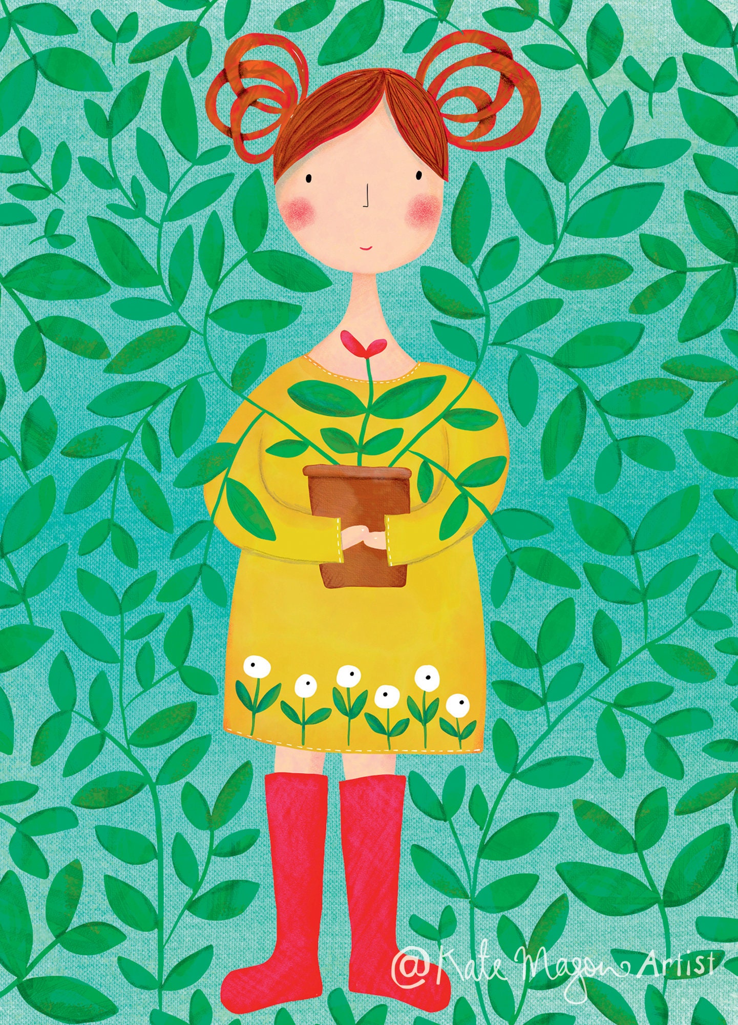 Vine Girl POSTCARD Plant Lover Garden Girl Vines Plants Feminine Gift ...