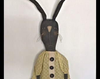 Leaping Rabbit Epattern...primitive Country Easter Bunny Rabbit Cloth ...