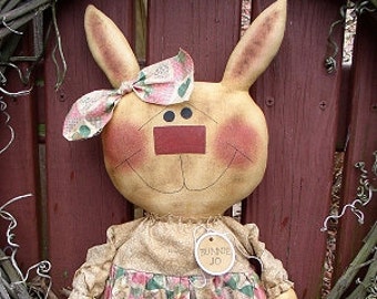 Bebe Bunny EPATTERN Primitive Country Easter Rabbit Spring Cloth Doll ...