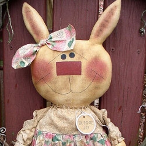 Bunny Jo Epattern...primitive Country Spring Easter Rabbit - Etsy