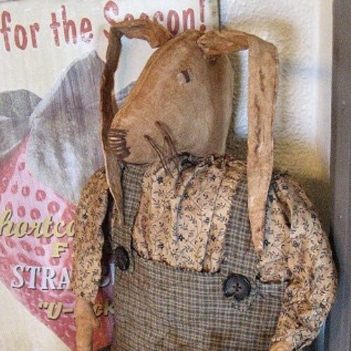 Roscoe Rabbit EPATTERN... Primitive Bunny Cloth Doll Craft - Etsy