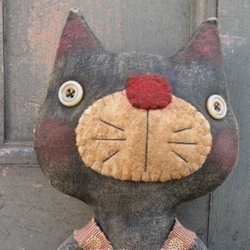 Kiki Kitty EPATTERN Primitive Country Cat Plush Cloth Doll - Etsy