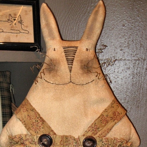 Roscoe Rabbit EPATTERN... Primitive Bunny Cloth Doll Craft - Etsy