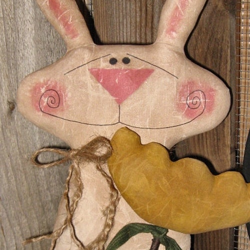 Rabbit Make Do Epattern...primitive Easter Bunny Cloth Doll | Etsy